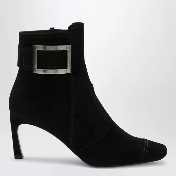 ROGER VIVIER Suede Ankle Boots - Black