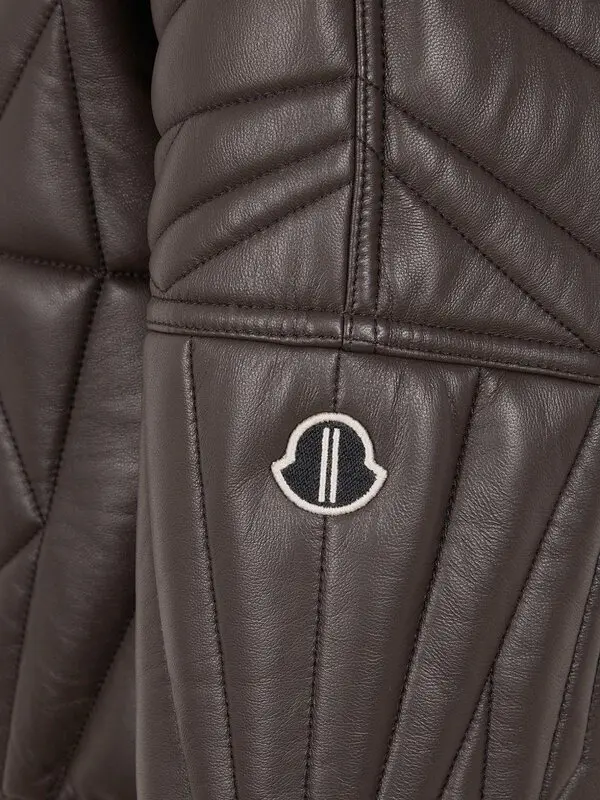 Moncler Rick Owens Leather Bomber Jacket - Multicolor