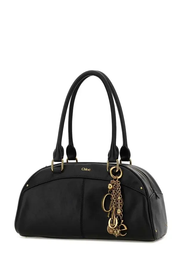 Chloé Leather Bowling Handbag - Black