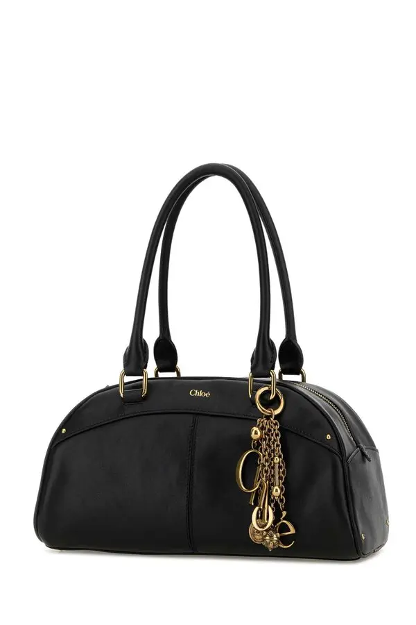 Chloé Leather Bowling Handbag - Black