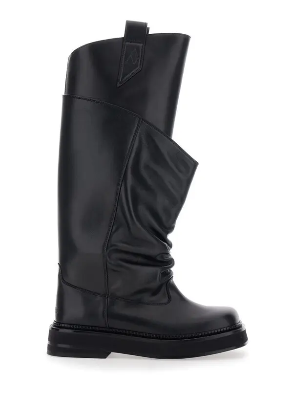 Attico Passeggiata Leather Boots - Black
