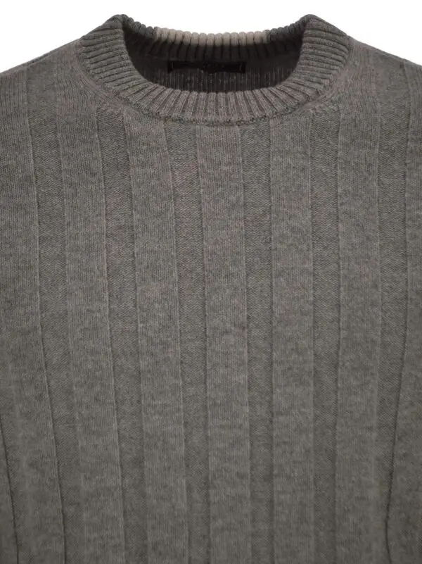Peserico Wool And Cashmere Ribbed Jumper - Gray