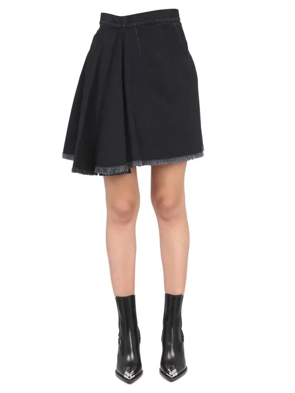 Alexander McQueen Asymmetrical Mini Skirt - Black
