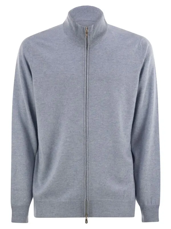 Brunello Cucinelli High-necked Cashmere Cardigan With Zip