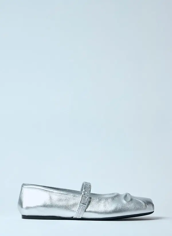 Marni Leather Mary Jane Shoes - Silver