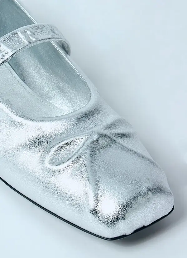 Marni Leather Mary Jane Shoes - Silver