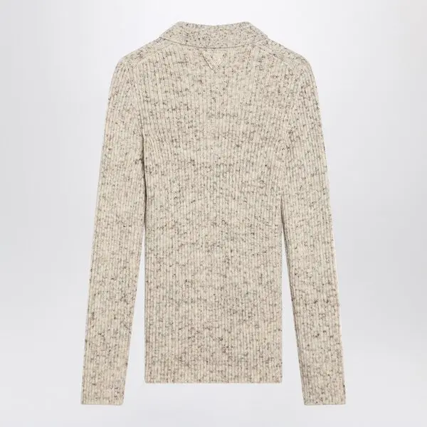 Prada Natural Colour Polo In Wool Blend