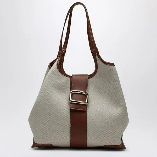 ROGER VIVIER Viv Choc Medium Shopping Bag - Cream