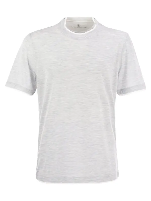Brunello Cucinelli Slim Fit Crew-neck T-shirt In Lightweight Cotton Jersey - Cream