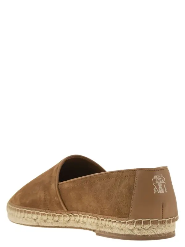 Brunello Cucinelli Washed Suede Espadrilles With Beading