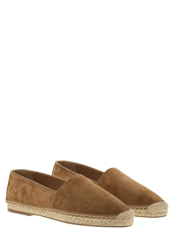 Brunello Cucinelli Washed Suede Espadrilles With Beading