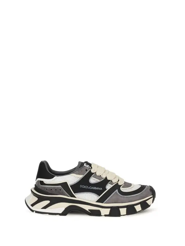 Dolce & Gabbana Paneled Mesh Detail Sneakers - Gray