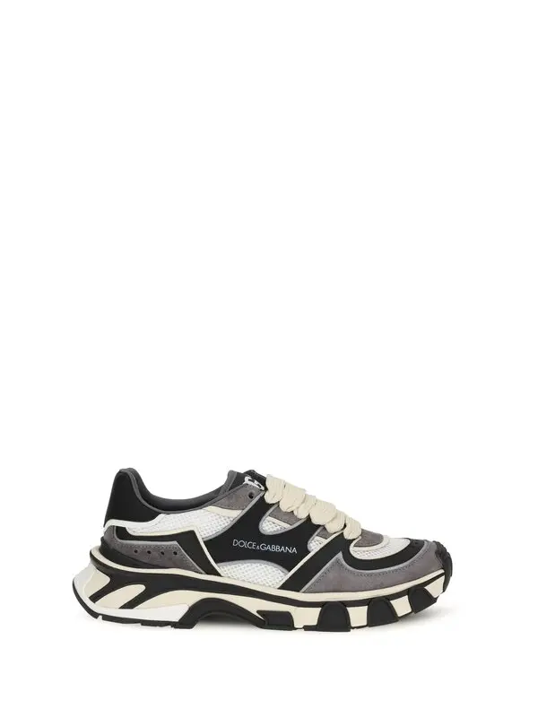 Dolce & Gabbana Paneled Mesh Detail Sneakers - Gray
