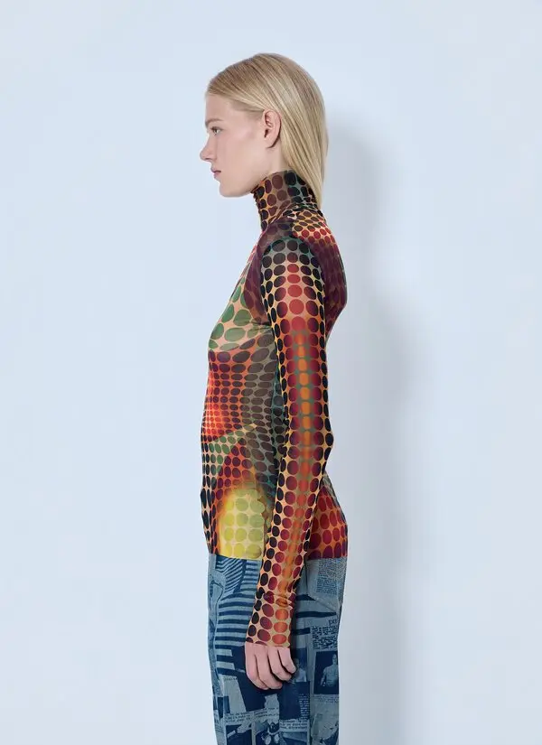 JEAN PAUL GAULTIER Re-edition The Dots Mesh Top - Brown