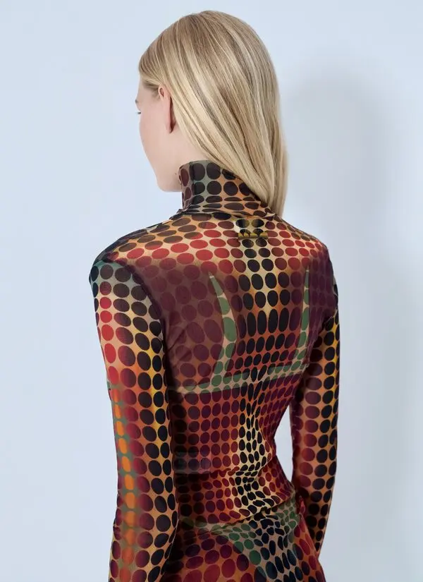 JEAN PAUL GAULTIER Re-edition The Dots Mesh Top - Brown