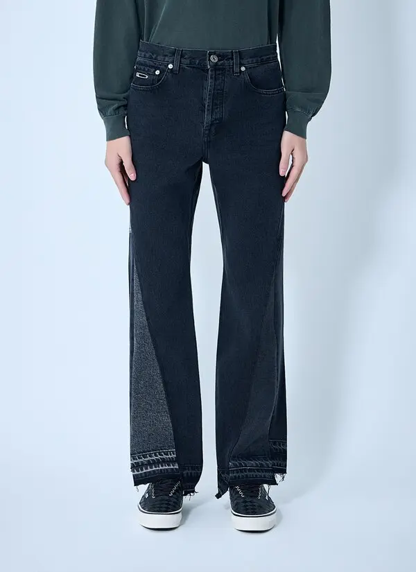 GALLERY DEPT. Twisted Wide Leg Jeans - Black