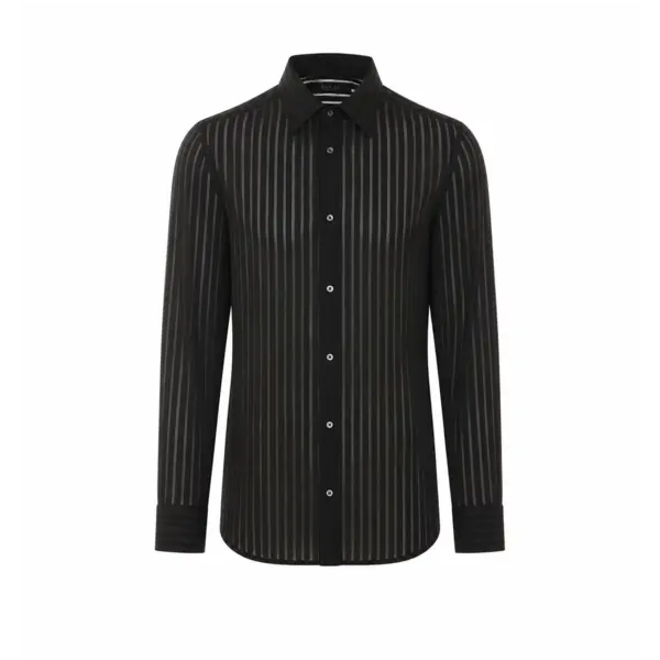Gucci Striped Silk Gauze Shirt - Black