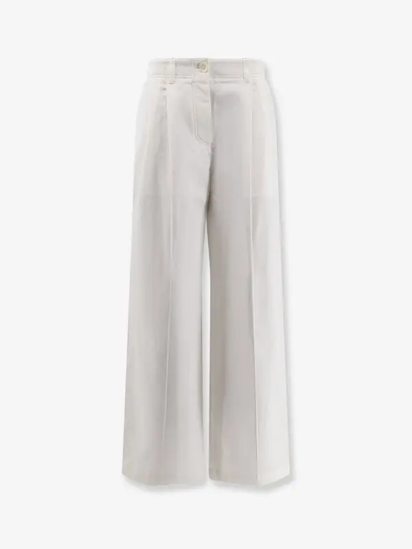 TOTEME Relaxed Cotton Trousers - White