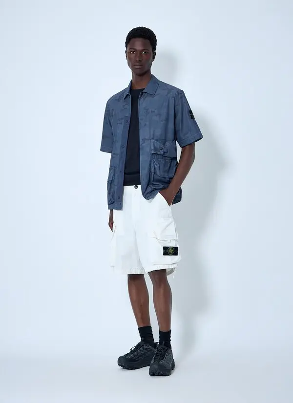 Stone Island Short-sleeve Overshirt With Flap Pockets