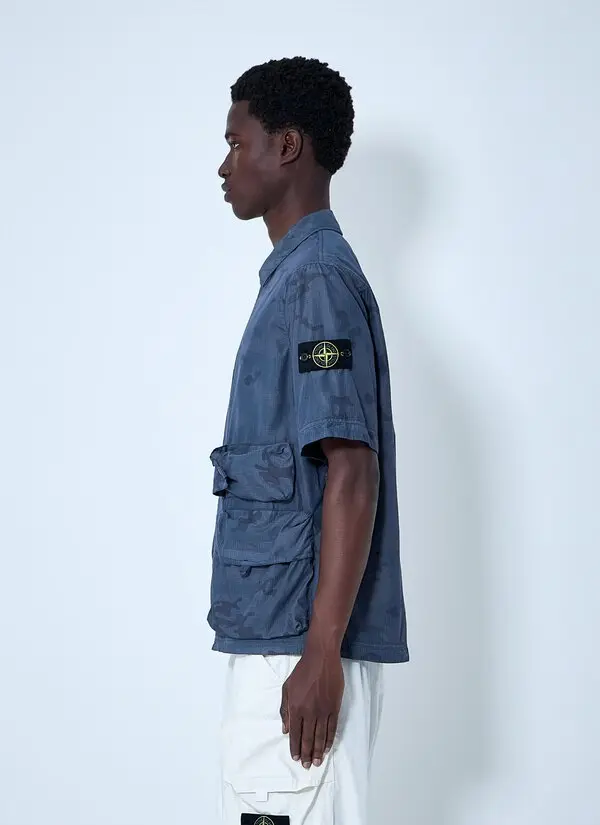 Stone Island Short-sleeve Overshirt With Flap Pockets