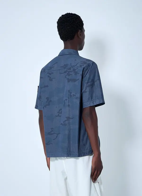 Stone Island Short-sleeve Overshirt With Flap Pockets