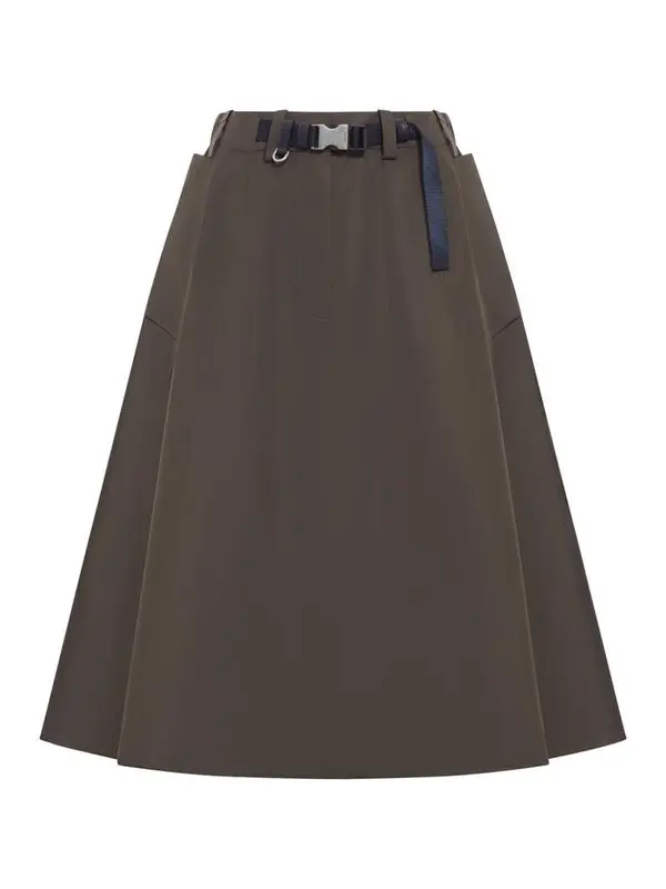 Prada Wide Skirt In Technical Canvas