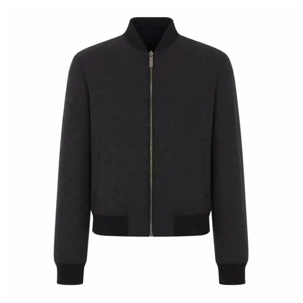 Gucci Lightweight Silk Faille Reversible Zipper Jacket - Black