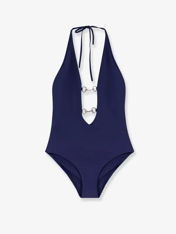 Gucci One-piece Swimsuit With Horsebit Details - Multicolor