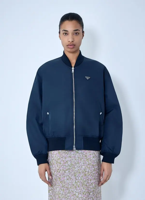Prada Zip-up Bomber Jacket - Blue