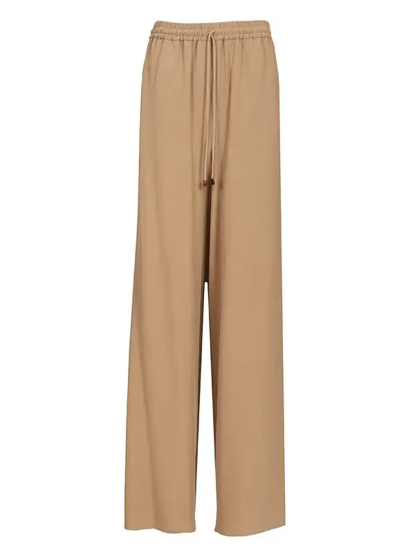 Max Mara Genero Wide-leg Washed Silk Trousers - Brown