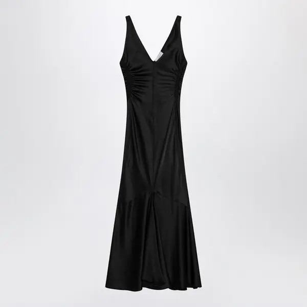 Sportmax Satin Long Dress - Black