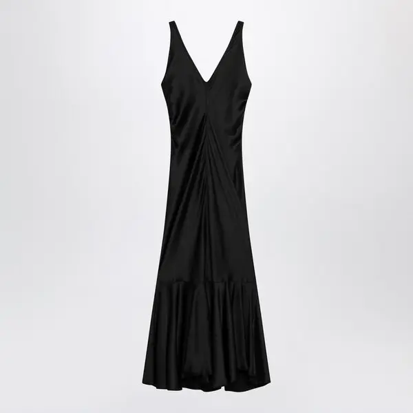 Sportmax Satin Long Dress - Black