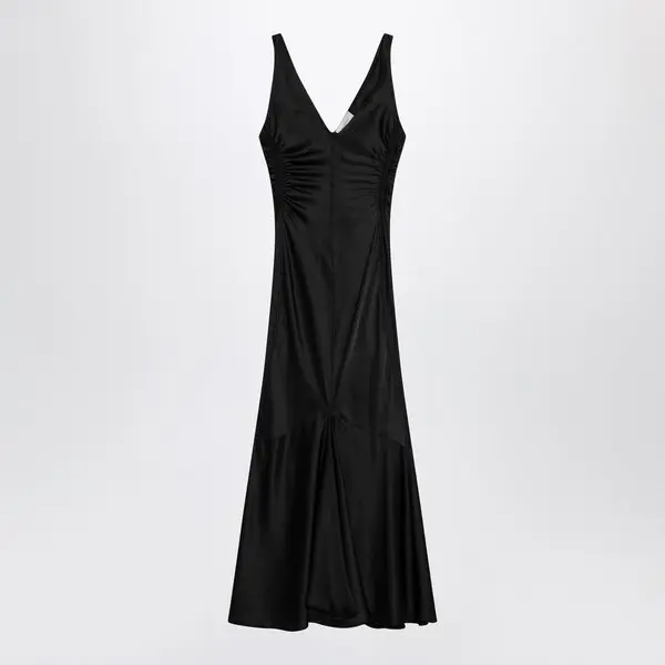 Sportmax Satin Long Dress - Black