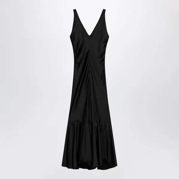 Sportmax Satin Long Dress - Black