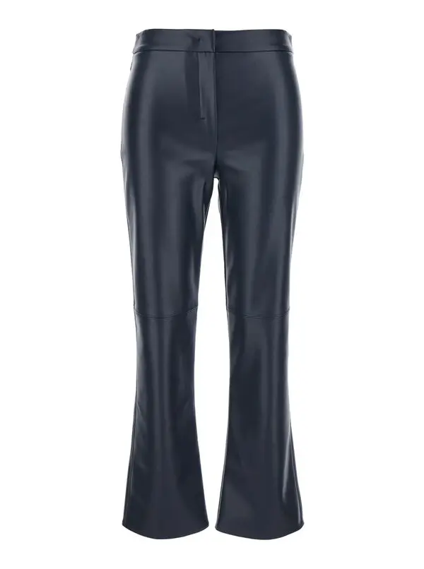 Max Mara S 'sublime' Dark Blue Pants With Flared Leg In Eco Leather - Multicolor