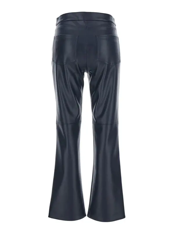 Max Mara S 'sublime' Dark Blue Pants With Flared Leg In Eco Leather - Multicolor