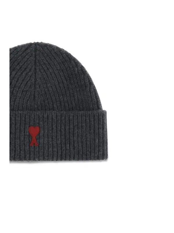 AMI Paris Quota De Coeur Wool Beanie