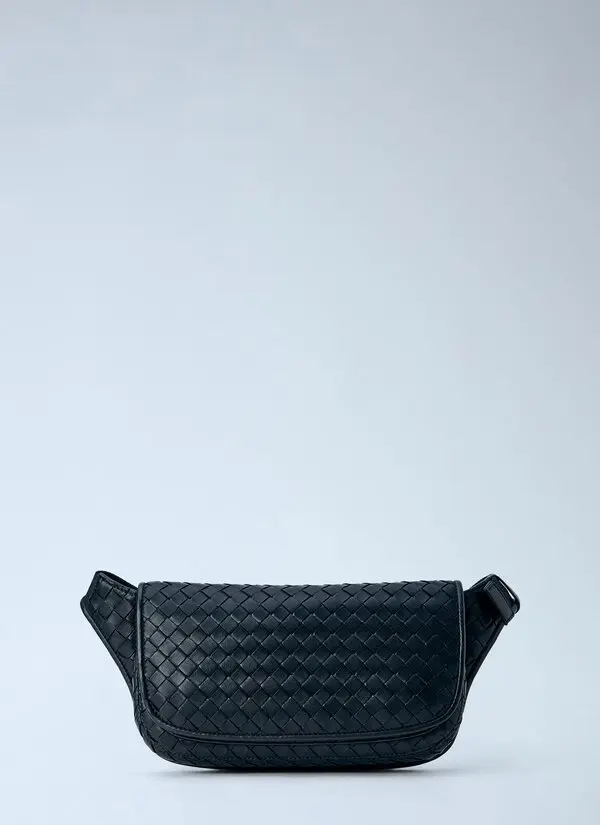 Bottega Veneta Intrecciato Woven Leather Belt Bag - Black