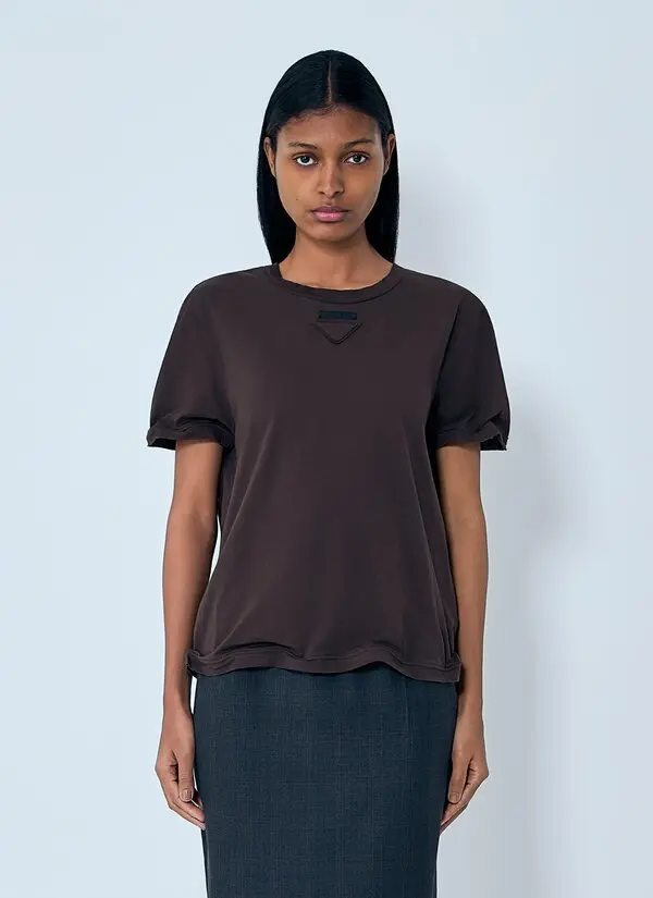 Prada Cotton Jersey T-shirt - Brown