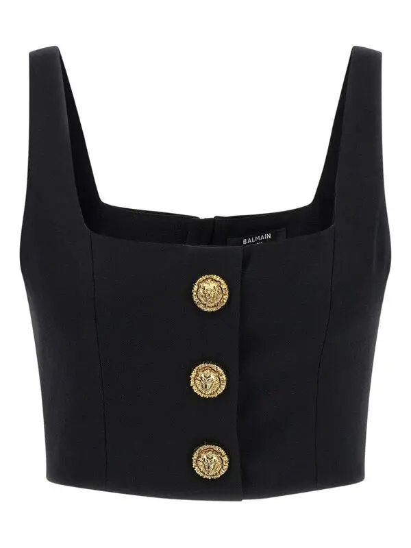 Balmain Wool Brassiere Top - Multicolor