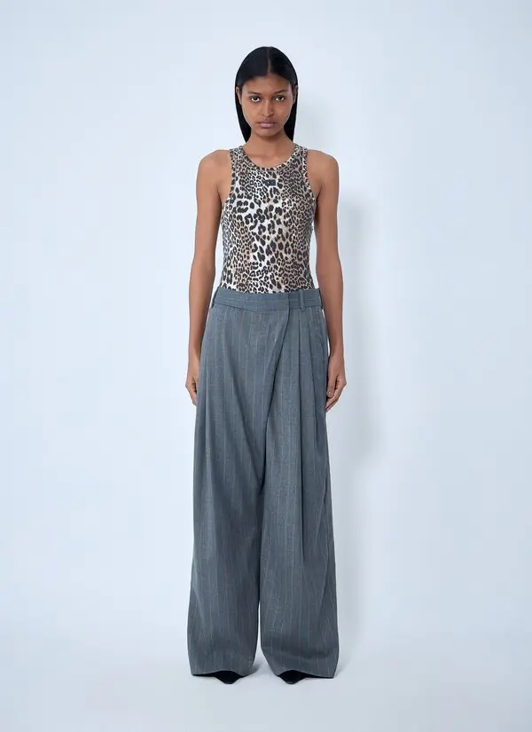 GANNI Rib Tank Top - Brown