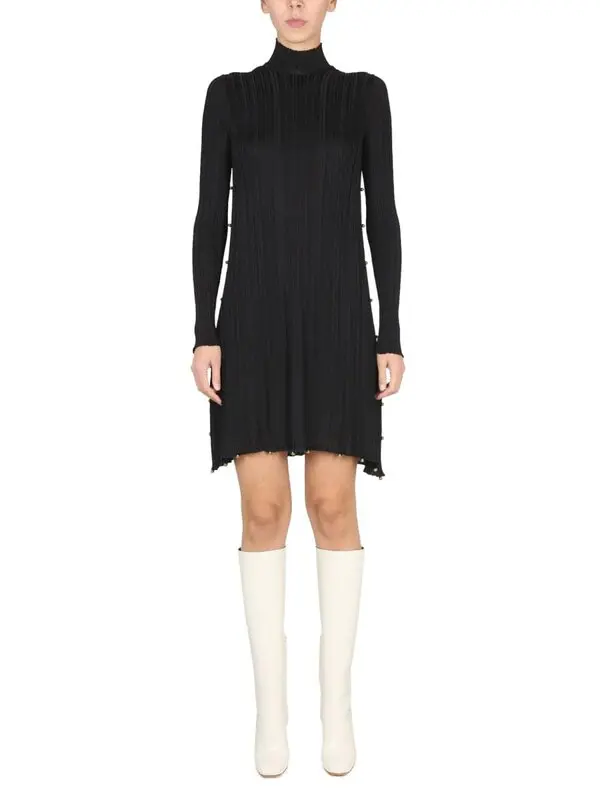 Bottega Veneta Plissé Dress - Black