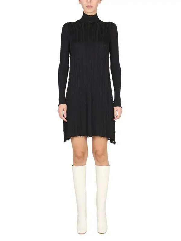 Bottega Veneta Plissé Dress - Black