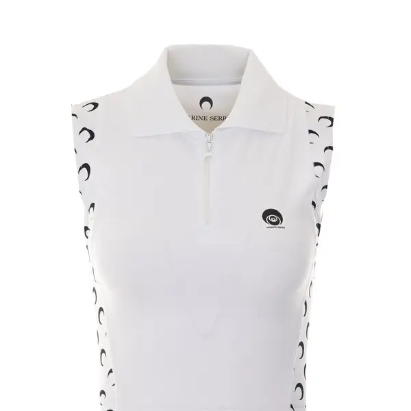 MARINE SERRE Athleisure Polo Mini Dress With Moon Insert