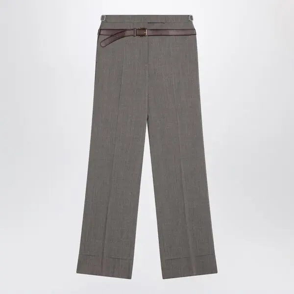 Prada Wool Blend Trousers With Printed Belt