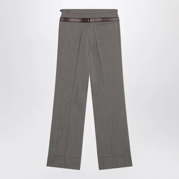 Prada Wool Blend Trousers With Printed Belt