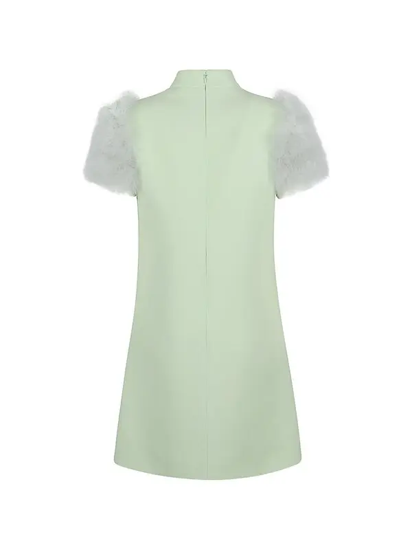 Valentino Garavani Feathered Wool And Silk Dress
