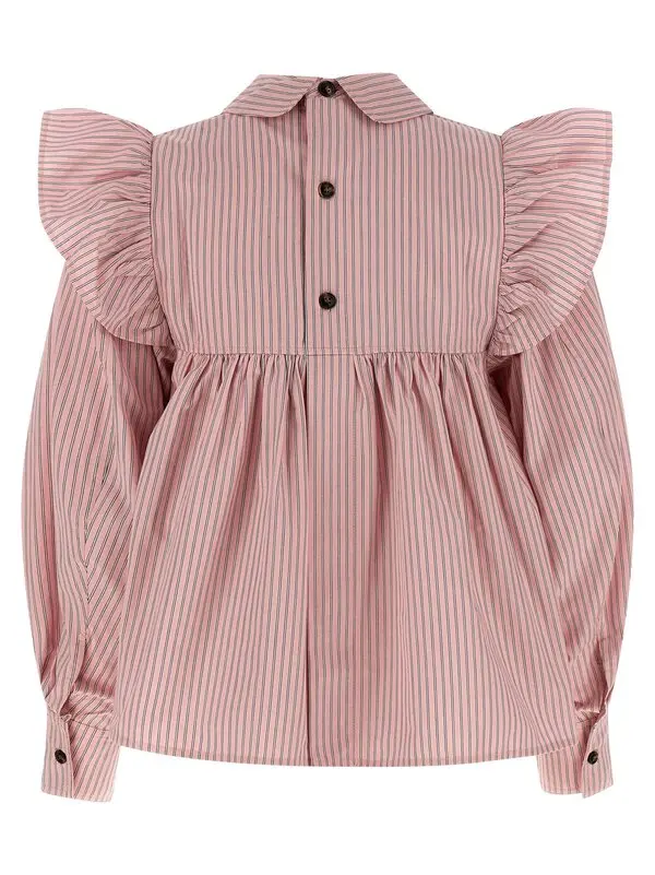 GANNI Striped Blouse - Pink