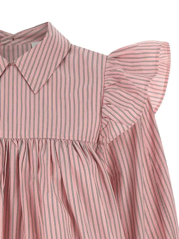 GANNI Striped Blouse - Pink