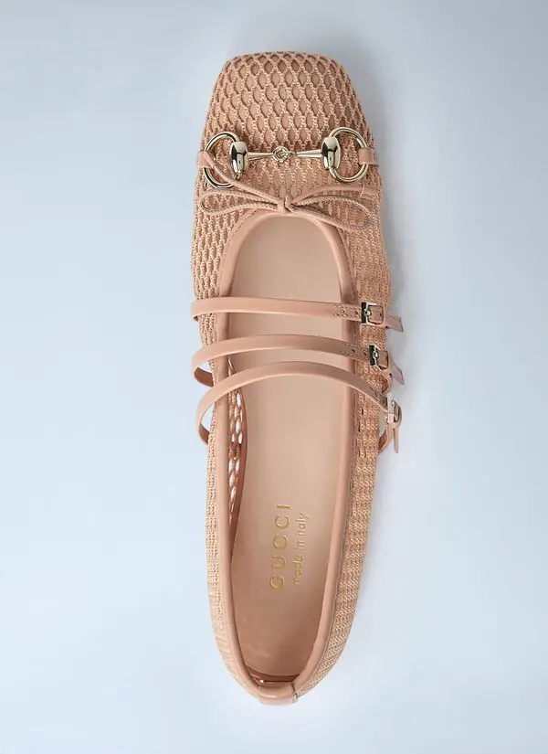 Gucci Horsebit Ballerina Flats - Pink